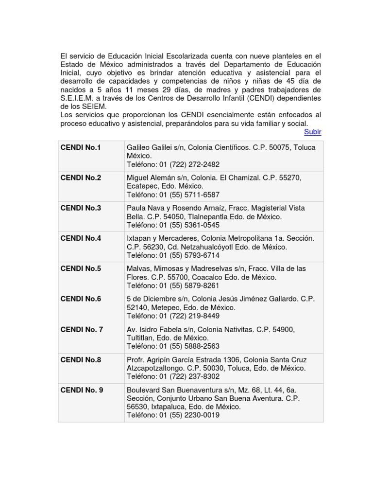 Cendi | PDF | Jardín de infancia | Nutrición