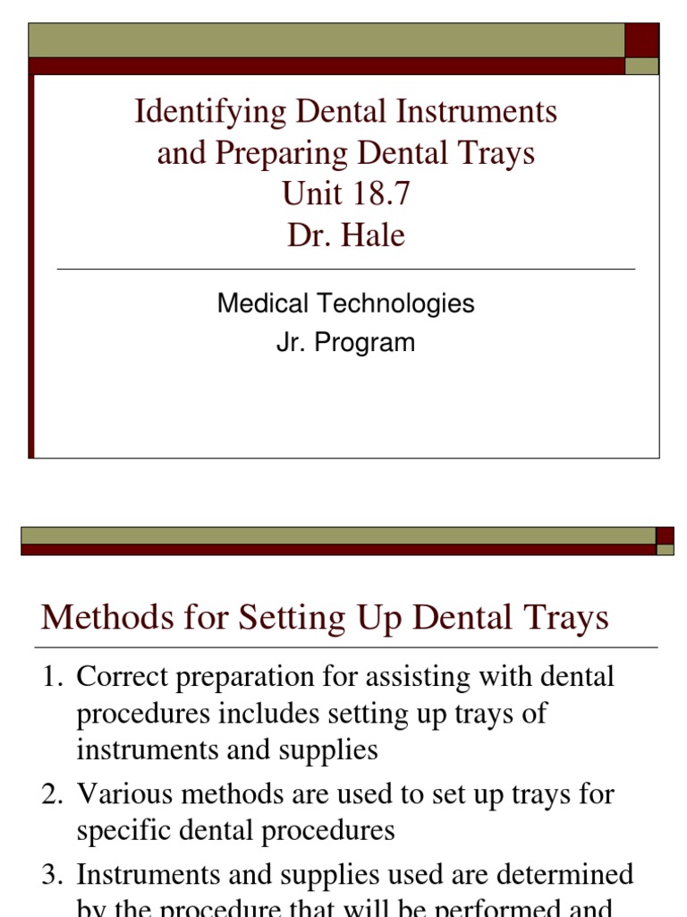 Unit 18.7 Identifying Dental Instruments | PDF | Dentistry | Dentistry ...