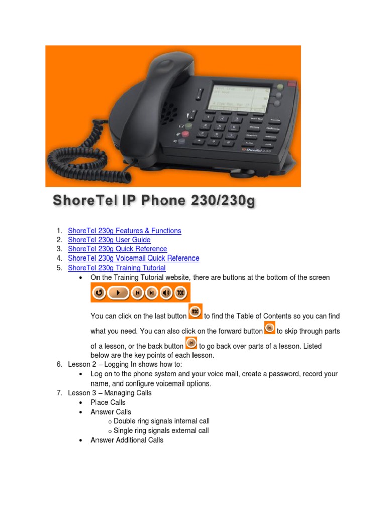 ShoreTel 230g Video Conferencing Guide | PDF