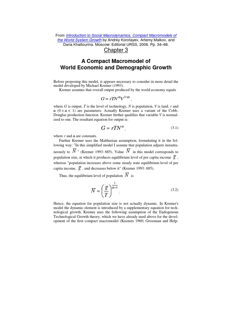 Introduction To Social Macrodynamics. Compact Macromodels of The World System Growth | PDF ...