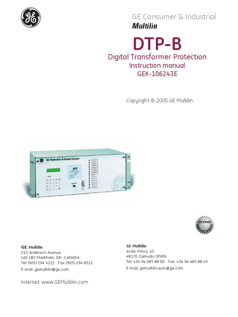 DTP Manual | PDF | Transformer | Relay