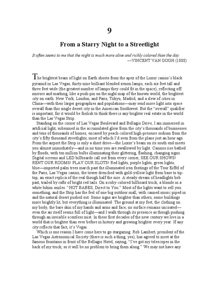 Excerpt: "The End of Night" by Paul Bogard | PDF | Las Vegas Strip ...