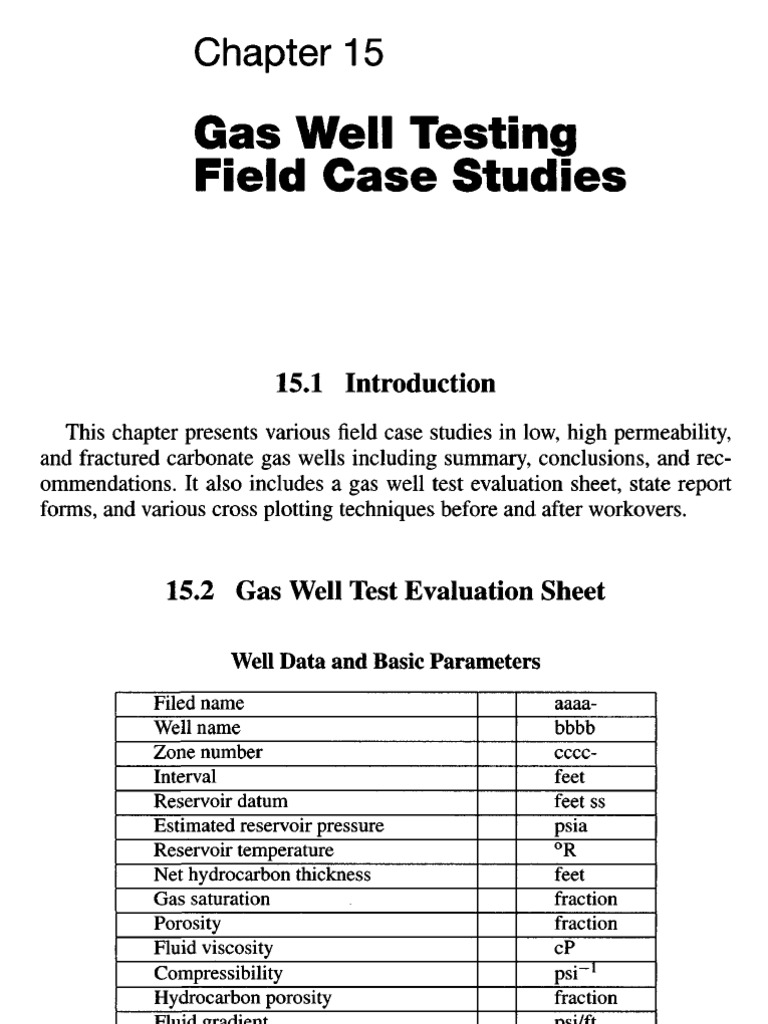 Gas Well Testing Field Case Studies | PDF | Petroleum Reservoir ...