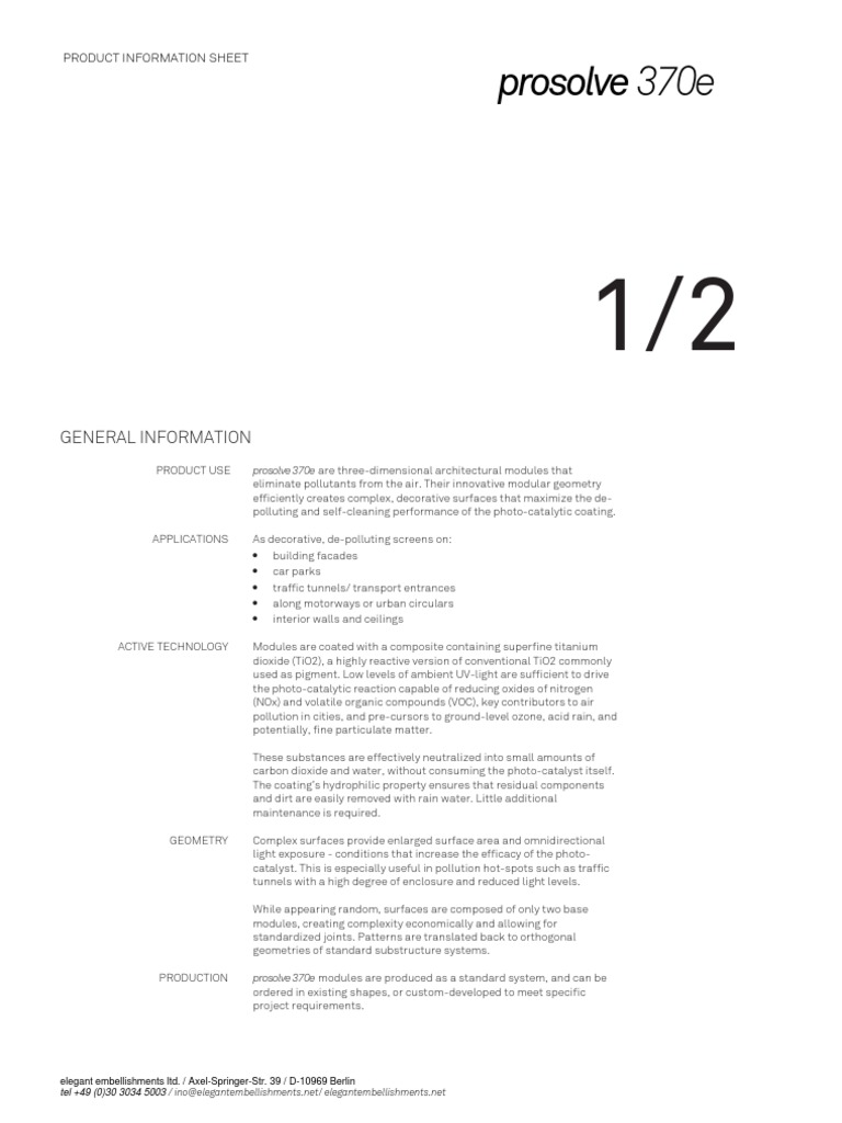 Prosolve370e 130304 Ee - Data Sheet | PDF | Titanium Dioxide | Air ...