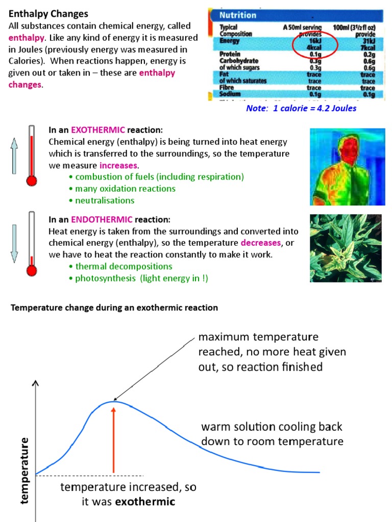 IGCSE Chemistry - Energy Changes | PDF | Chemical Reactions | Enthalpy