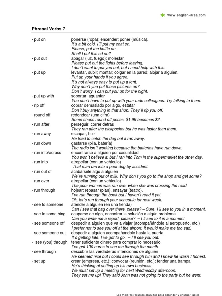 Phrasal Verbs 7: Los Mejores Recursos Gratuitos para Aprender y Enseñar ...