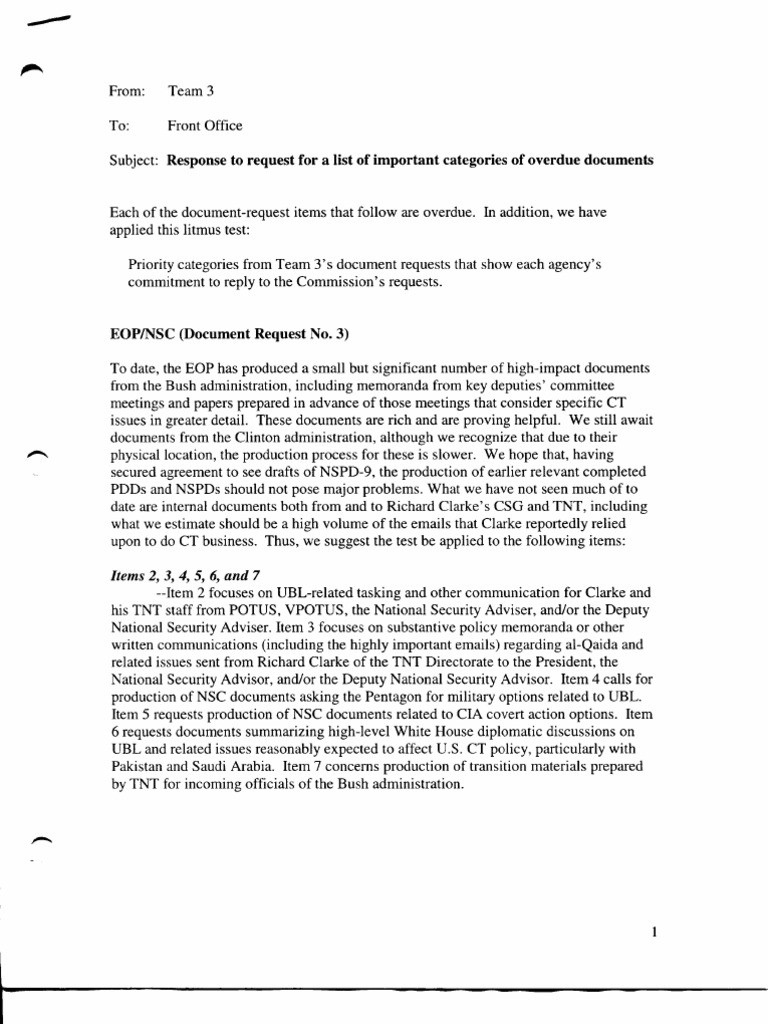 EOP/NSC (Document Request No. 3) : Items 2, 3, 4, 5, 6, and 7 | PDF ...
