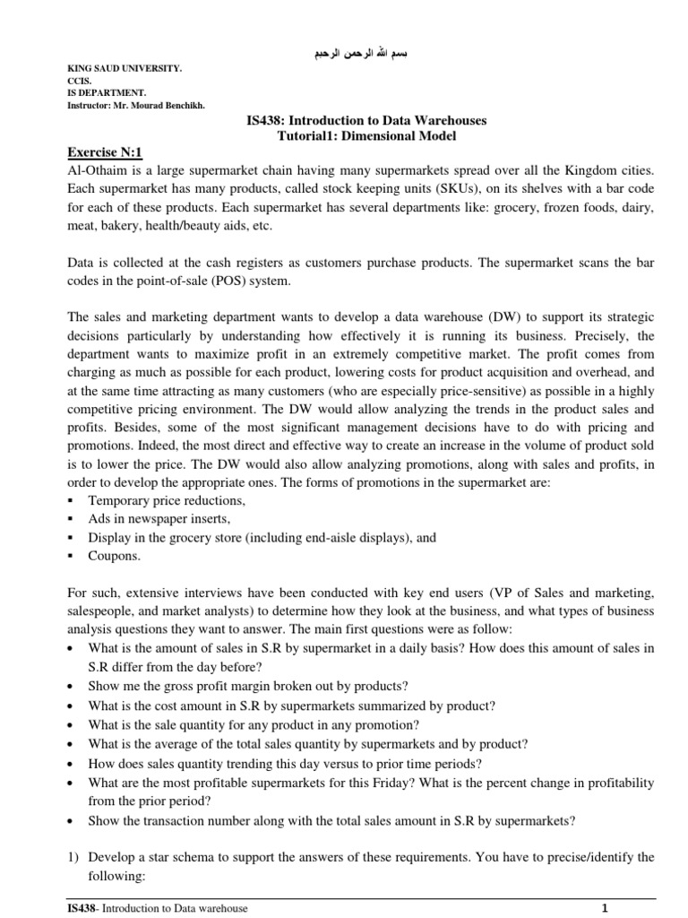 Developing a Dimensional Data Warehouse Model to Analyze Sales, Profits ...