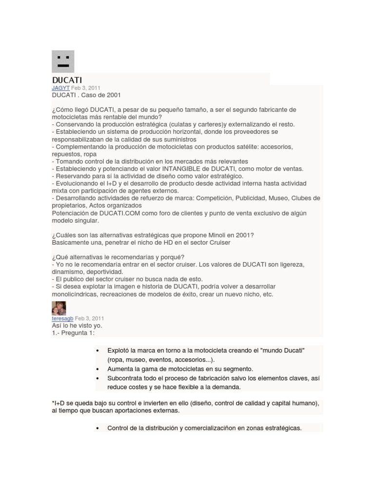 Caso Ducati Doc1 | PDF | Distribución (comercial) | Marca