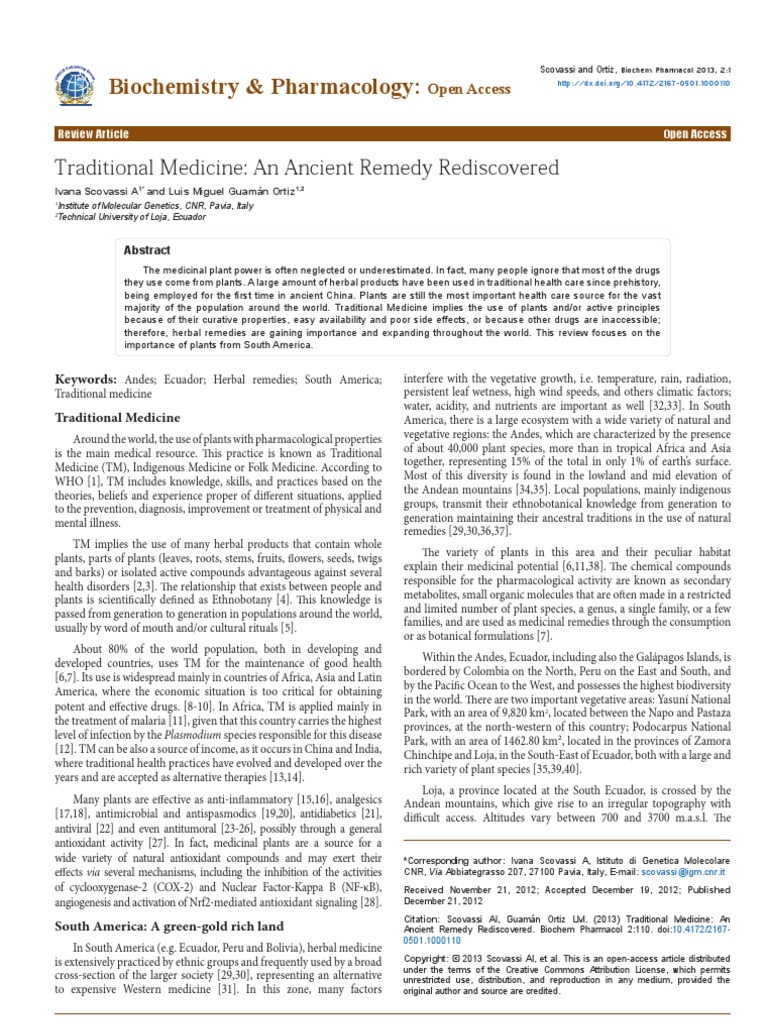 An Ancient Remedy Rediscovered | PDF | Traditional Medicine | Pharmacology
