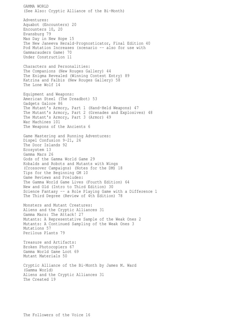 Gamma World RPG Guide | PDF