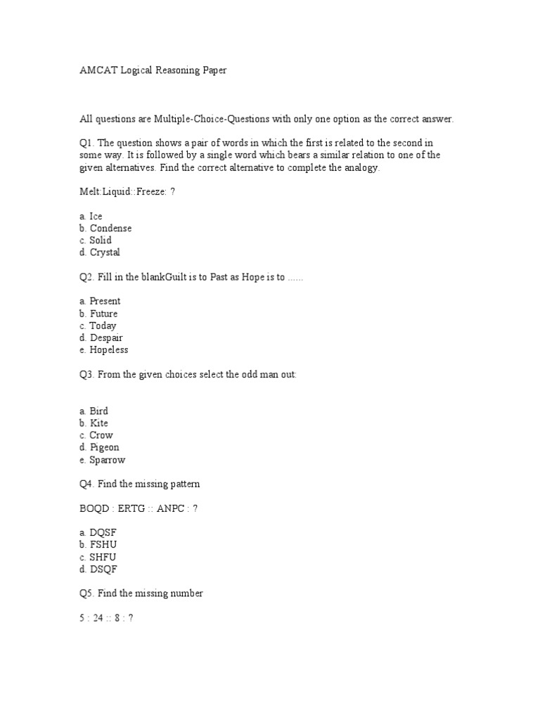 AMCAT Question Paper2 | PDF | Business