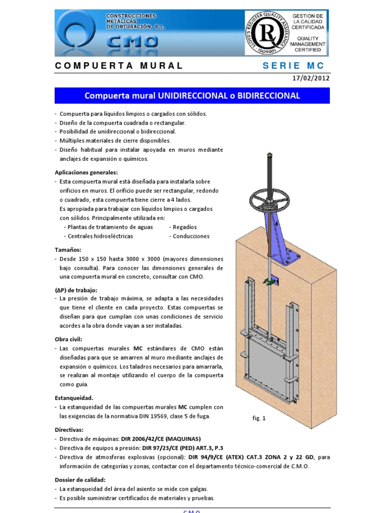 Compuerta Mural CMO | PDF | Tornillo | Petróleo