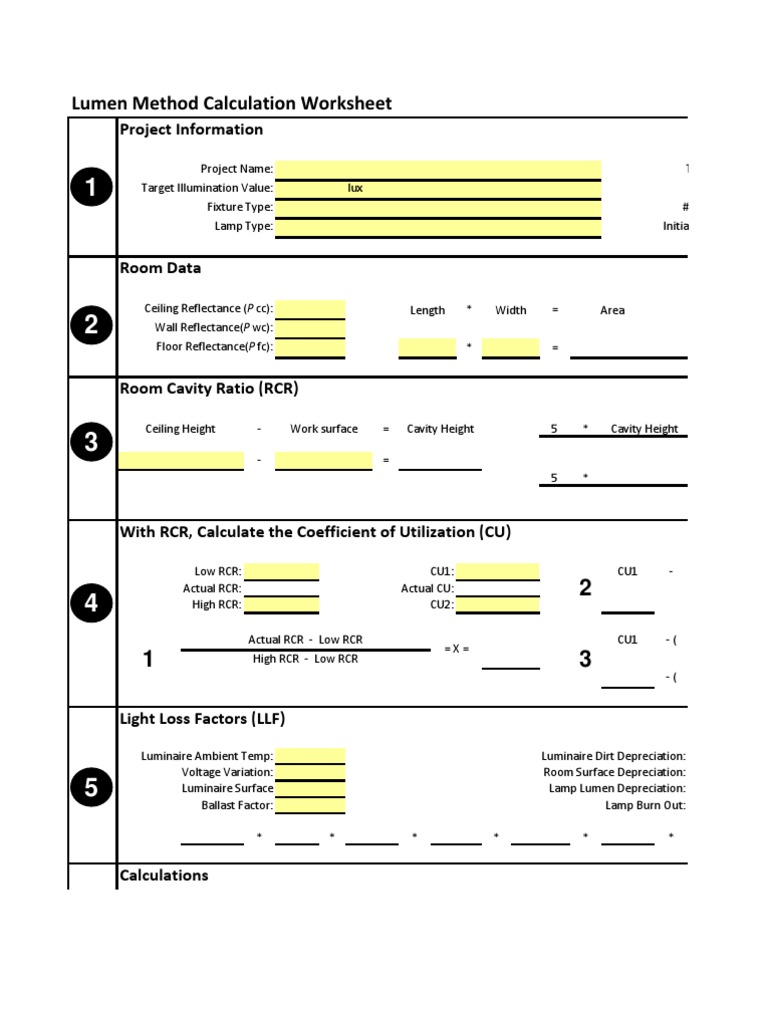 Lumen Method Worksheet Si v2 | PDF | Electromagnetic Spectrum | Lighting