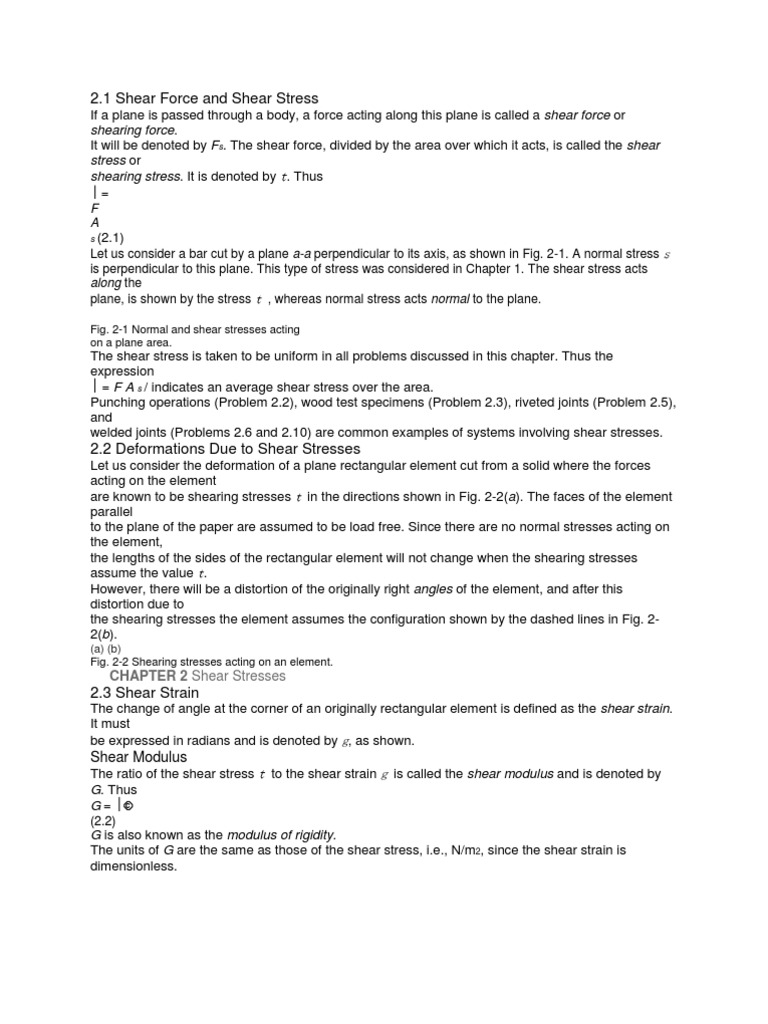Shear Force and Shear Stress Explained | PDF | Stress (Mechanics ...