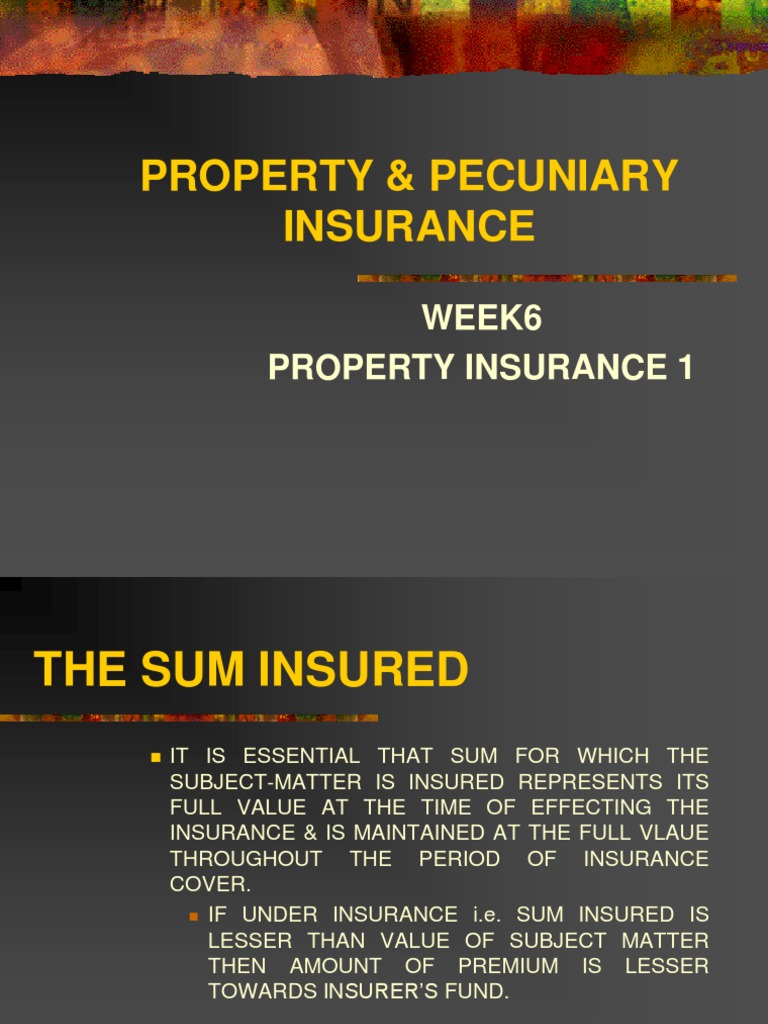 Property & Pecuniary Insurance | PDF | Insurance Policy | Insurance