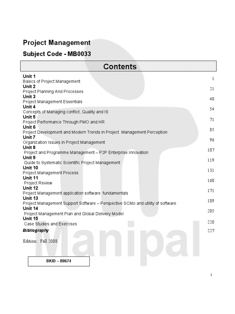 Project Management Table of Contents PM | PDF | Project Management ...