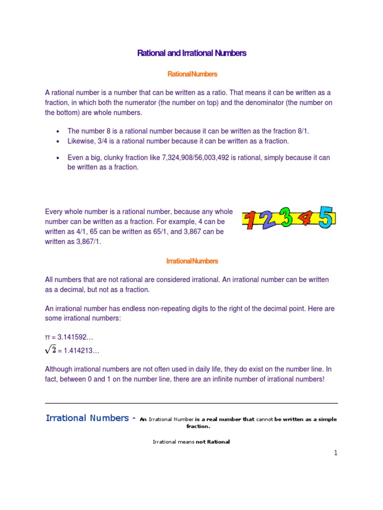 Rational and Irrational Numbers: An Introduction to the Classification ...
