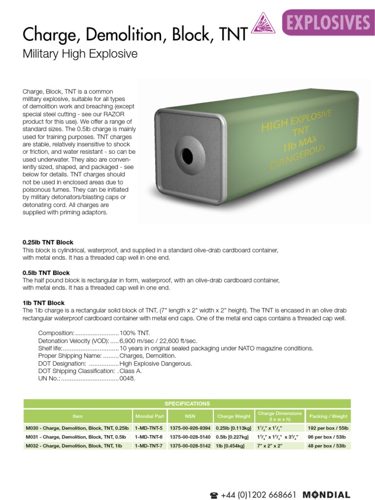 Charge Block Demolition TNT | PDF