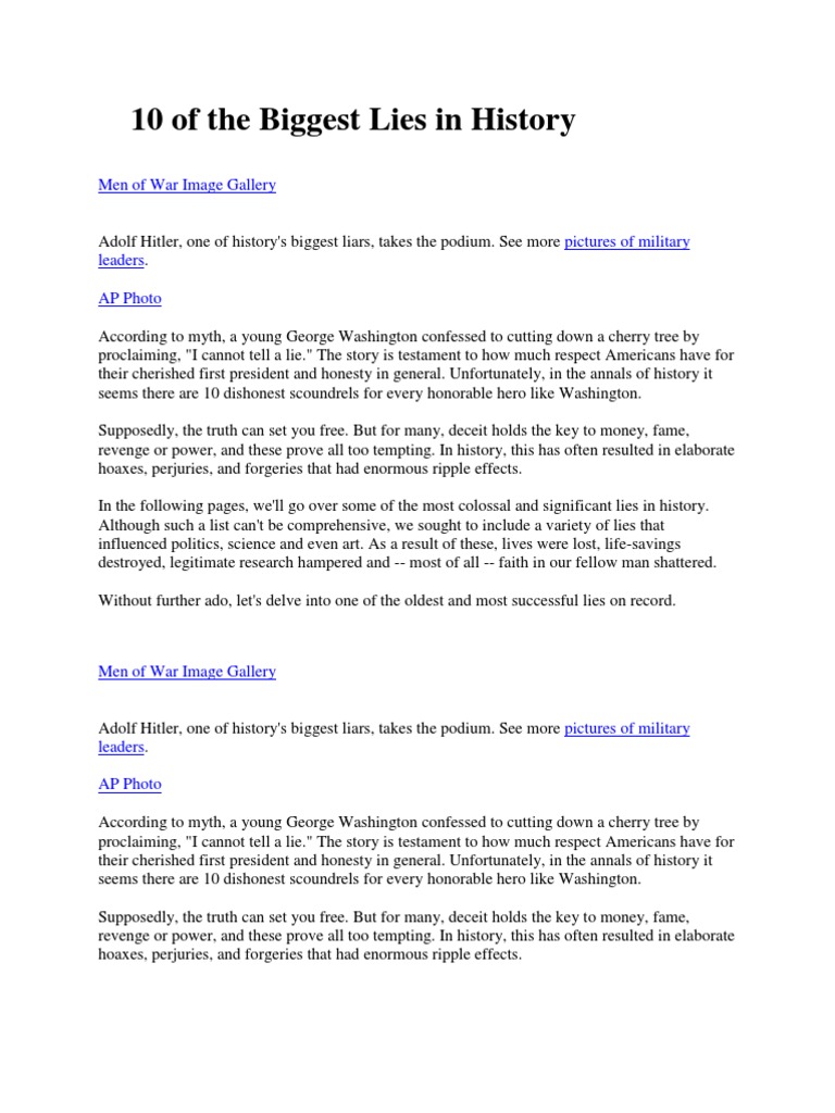 10 of The Biggest Lies in History: Men of War Image Gallery | PDF ...