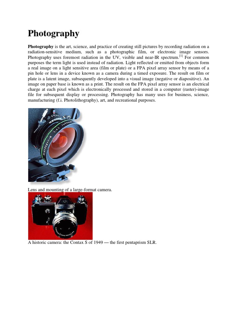 Photography: Photography Is The Art, Science, and Practice of Creating ...