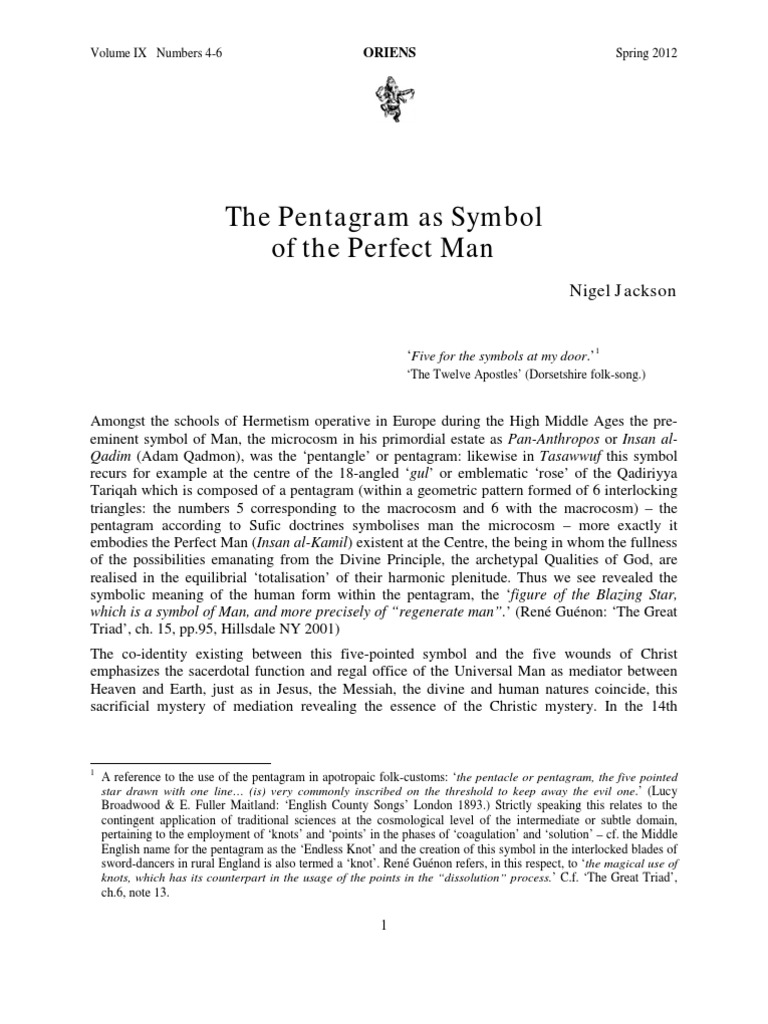 The Pentagram As Symbol of The Perfect Man | Download Free PDF ...