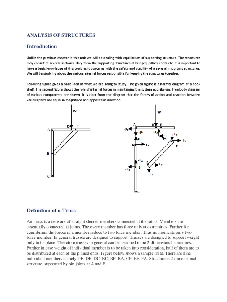 Analysis of Structures | PDF | Truss | Force