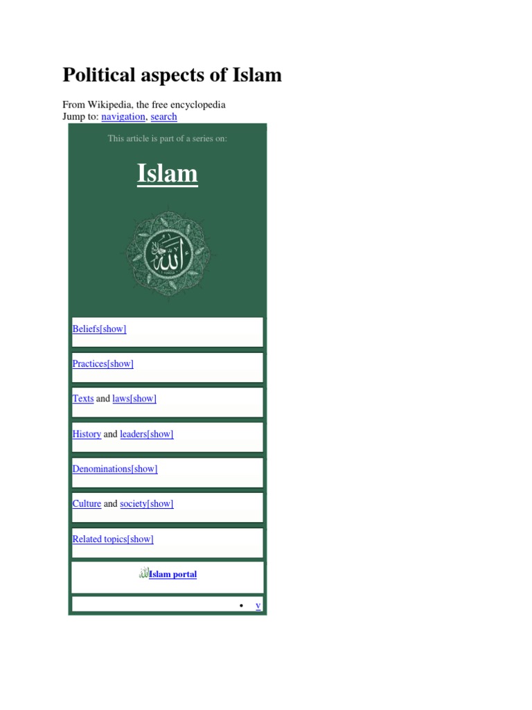 Political Aspects of Islam Explained | PDF | Shura | Caliphate