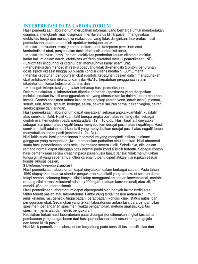 Interpretasi Data Laboratorium | PDF