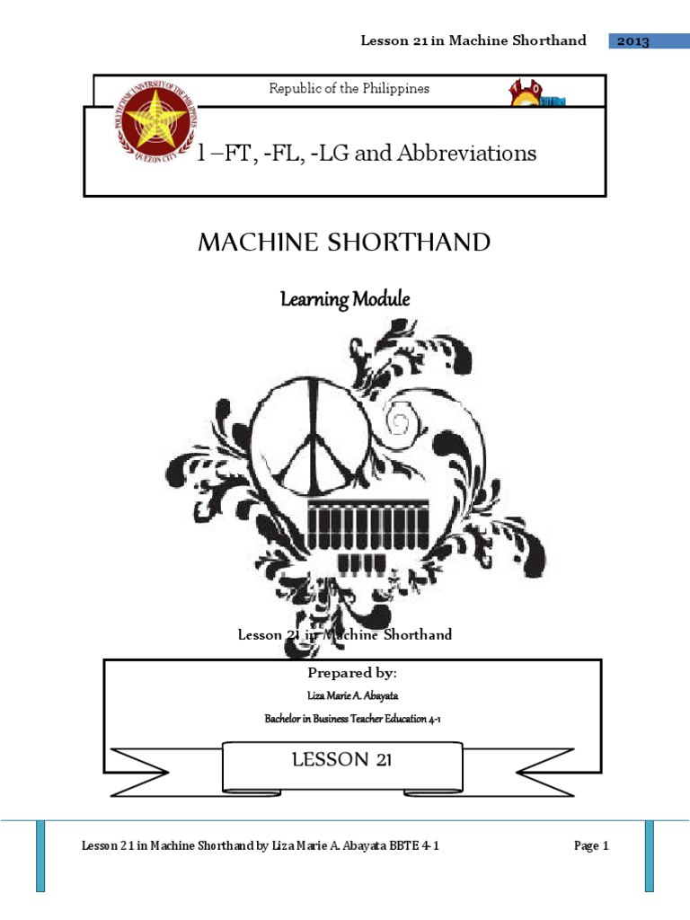 Machine Shorthand: Lesson 21 Module | PDF