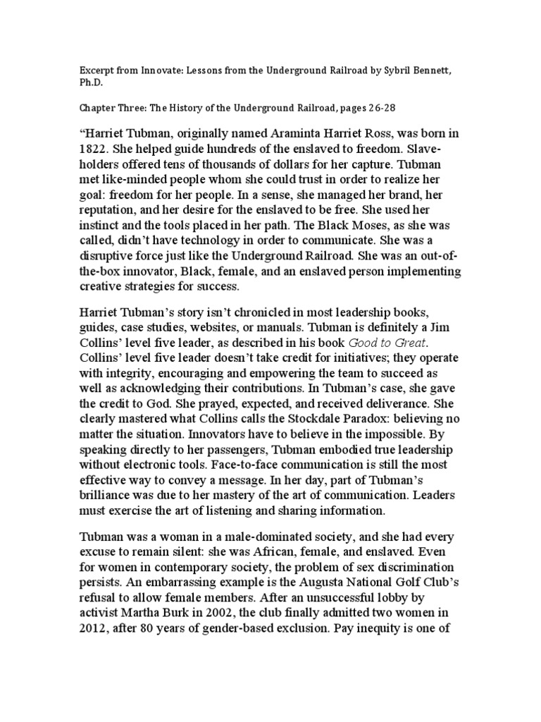 Harriet Tubman's Leadership | PDF | Harriet Tubman | Underground Railroad