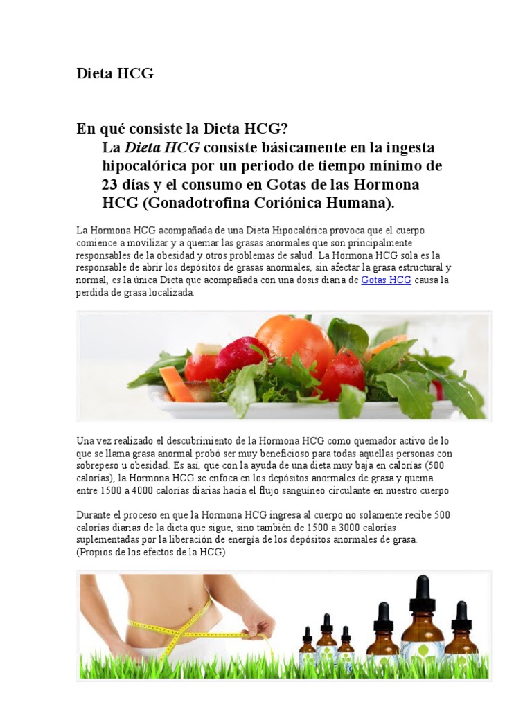 Dieta HCG | Descargar gratis PDF | Obesidad | Dieta