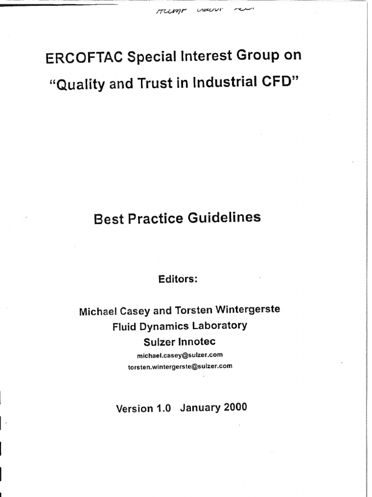 ERCOFTAC - Best Practice Guidelines For CFD | PDF