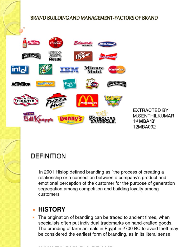 Brand Building and Management-Factors of Brand: Extracted by M ...
