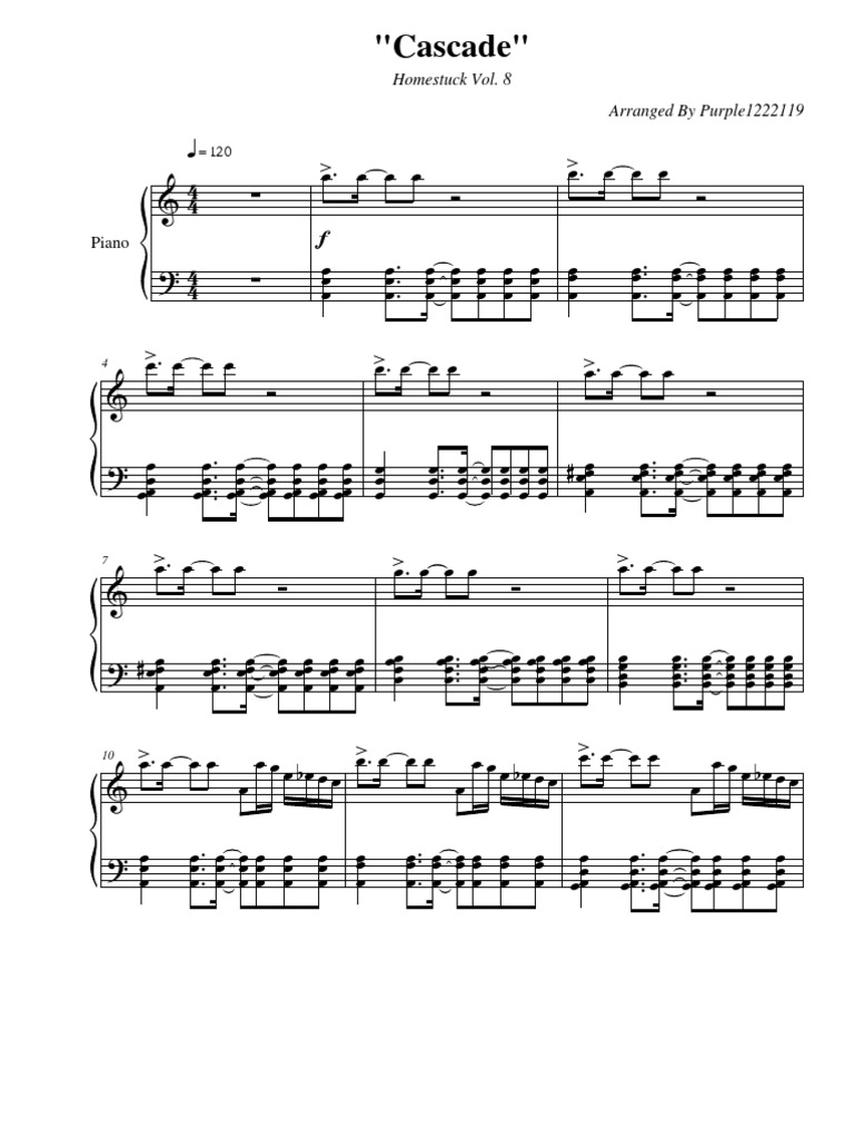 Cascade - Homestuck Piano Sheet Music | PDF | Loisirs