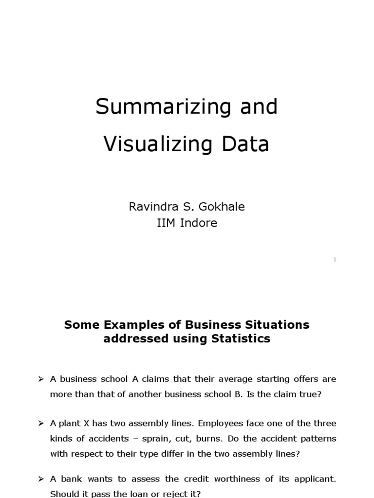 Topic1 Summarizing and Visualizing Data PDF | PDF | Level Of ...