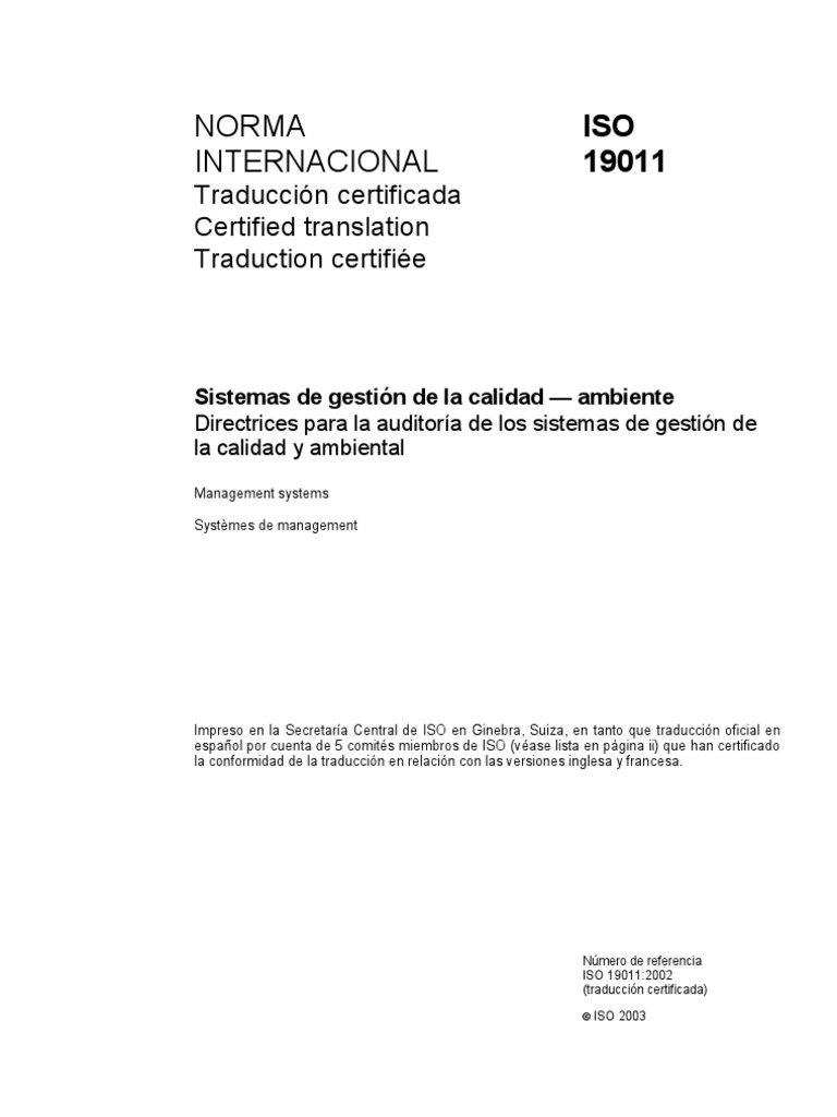 Iso 19011-2002 PDF | PDF | Contralor | Organización internacional para ...
