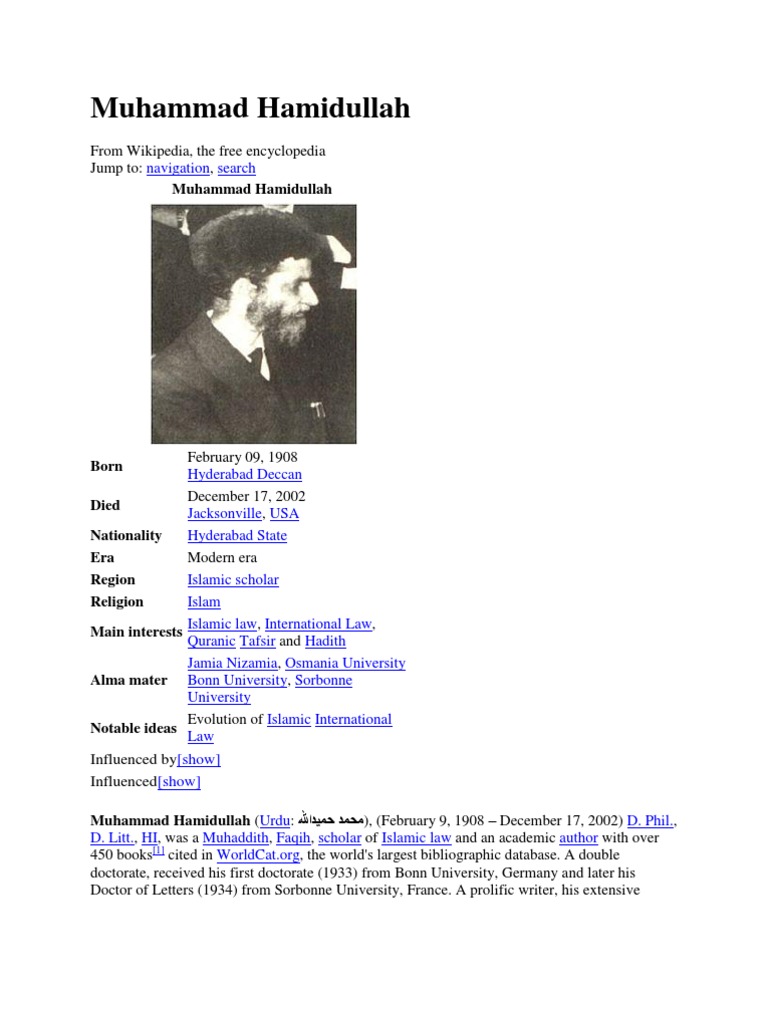 Muhammad Hamidullah | PDF | Abrahamic Religions | Monotheistic Religions