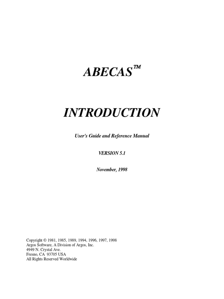 Argos Software User Manual | PDF | Databases | Operating System