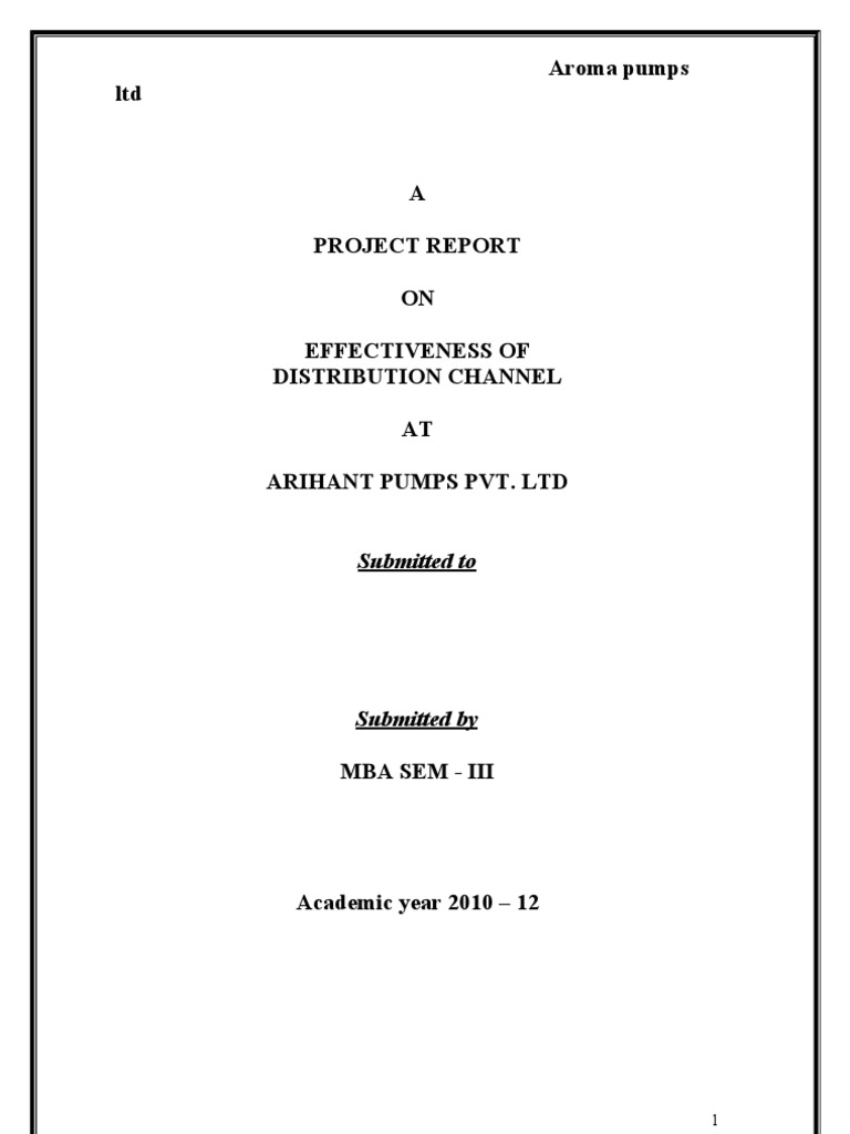Effectiveness of Distribution Channel' | PDF | Survey Methodology ...