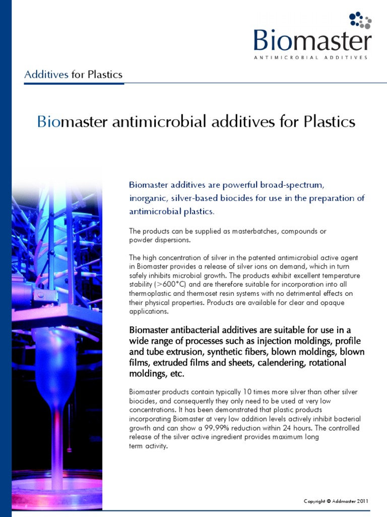 Biomaster Additives For Plastics Sales | PDF | Antimicrobial | Plastic