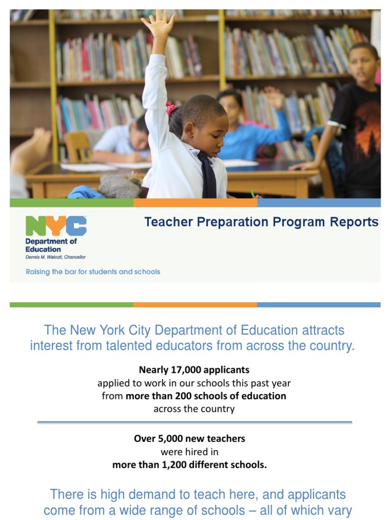 NYC DOE Teacher Preparation Program Presentation August 2013 | PDF ...