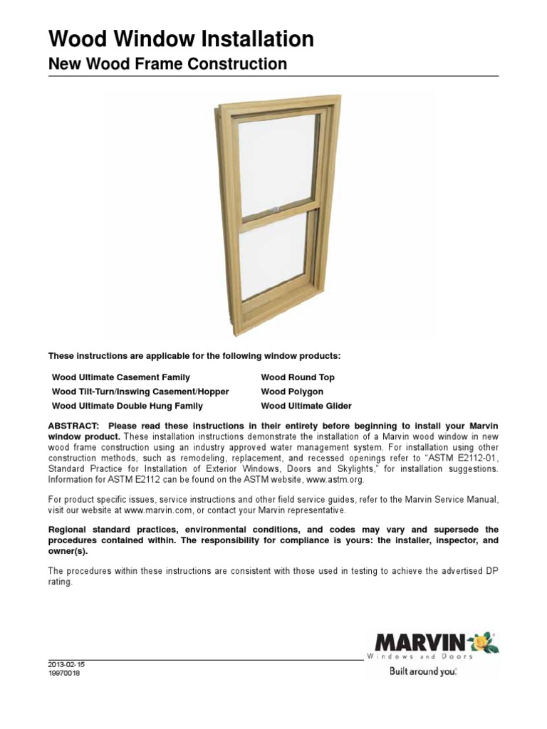 Wood Window Installation Instructions | PDF | Framing (Construction ...