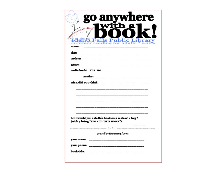 Book Feedback and Entry Form | PDF | Language Arts & Discipline ...