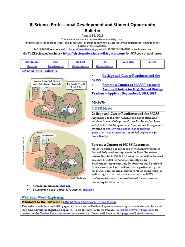 RI Science PD & Student Opportunities | PDF | Career & Growth | Science ...