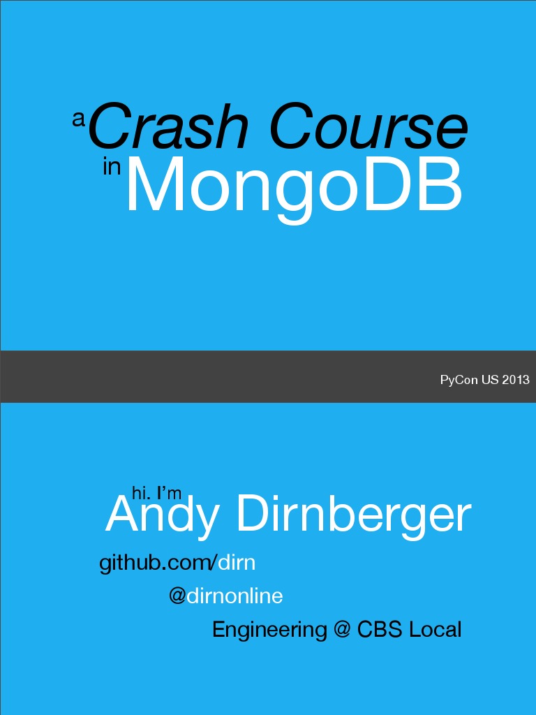 A Crash Course in MongoDB | PDF | Mongo Db | Database Index