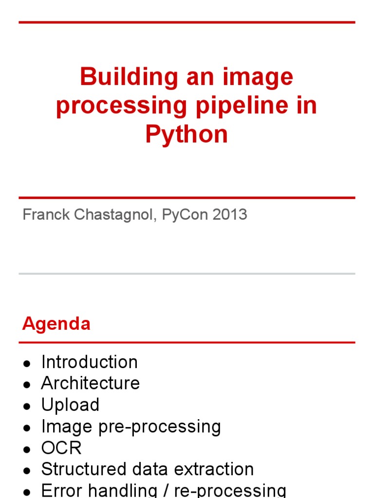 Building An Image Processing Pipeline With Python | PDF | Optical Character Recognition ...