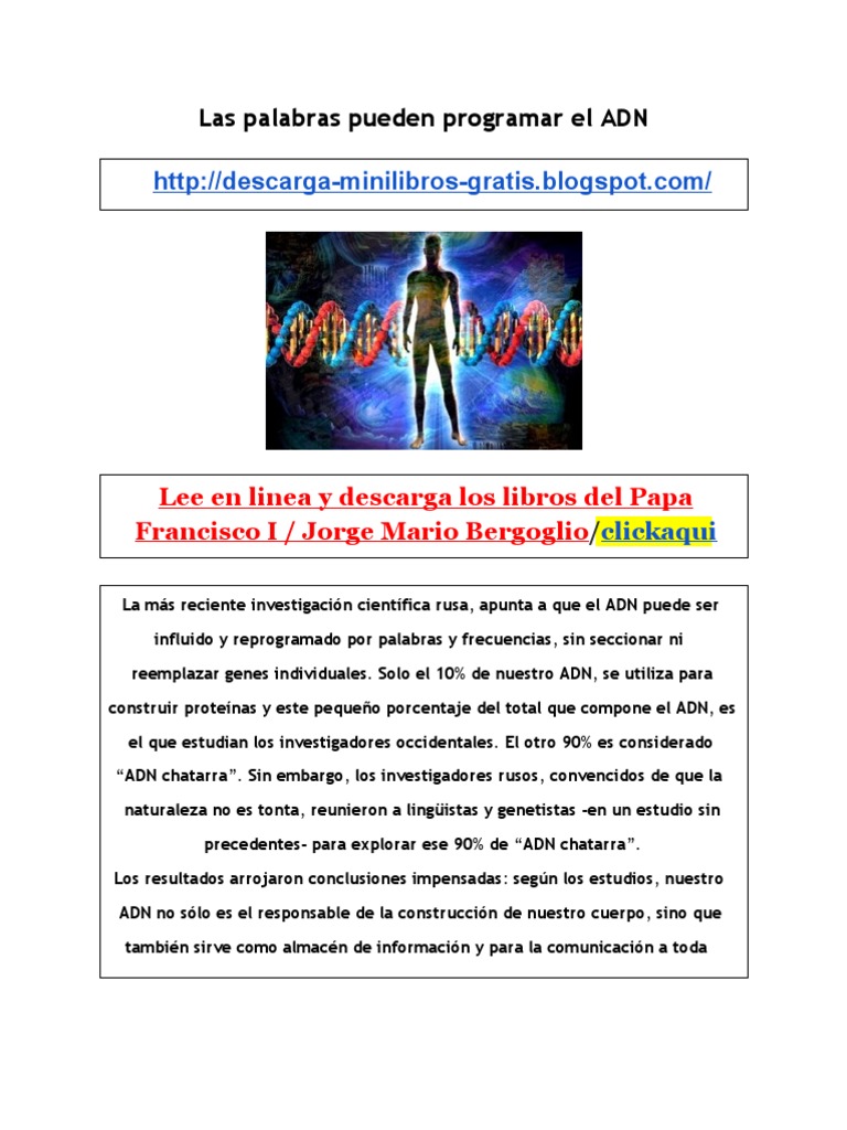 Palabras que Reprograman el ADN | PDF | Adn | Lenguaje de programación