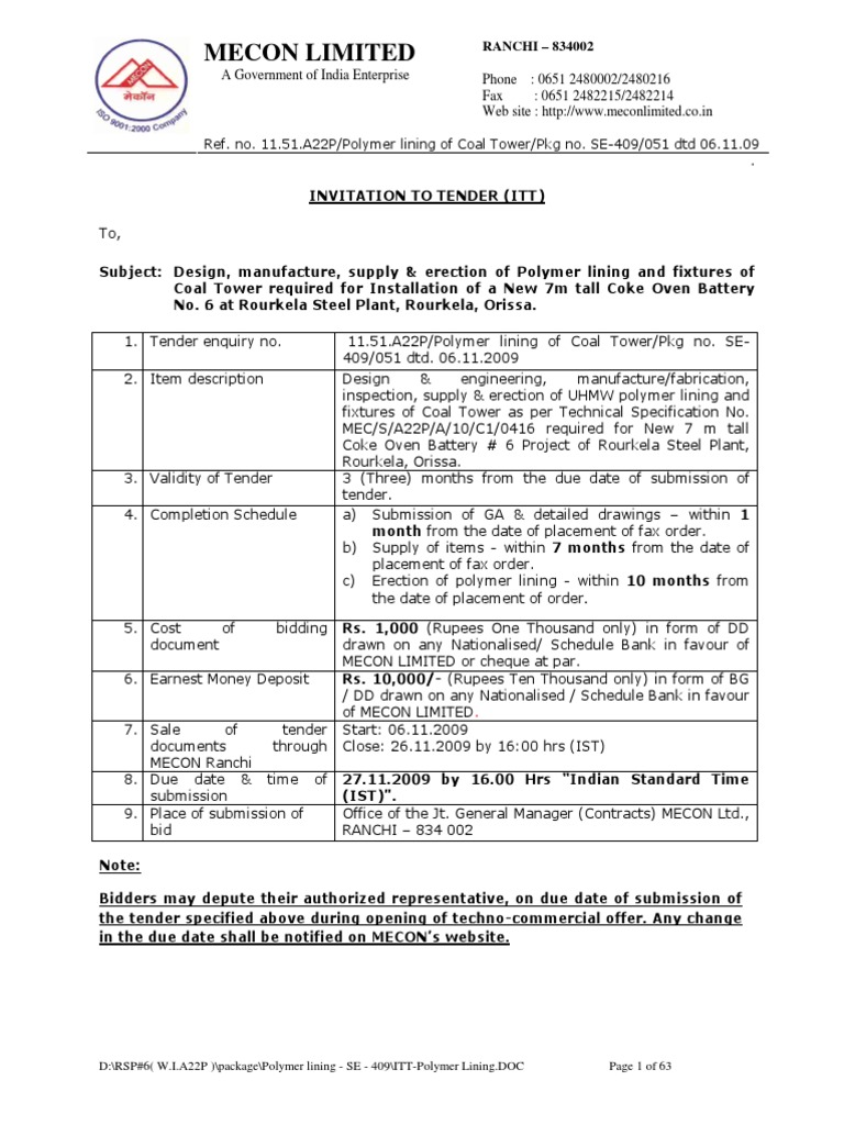 Mecon Limited: RANCHI - 834002 | PDF | Taxes | Invoice