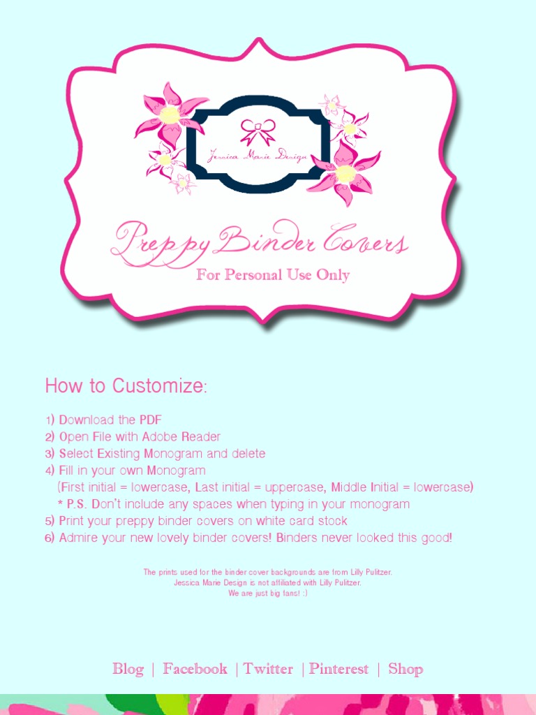 Preppy Binder Covers | PDF